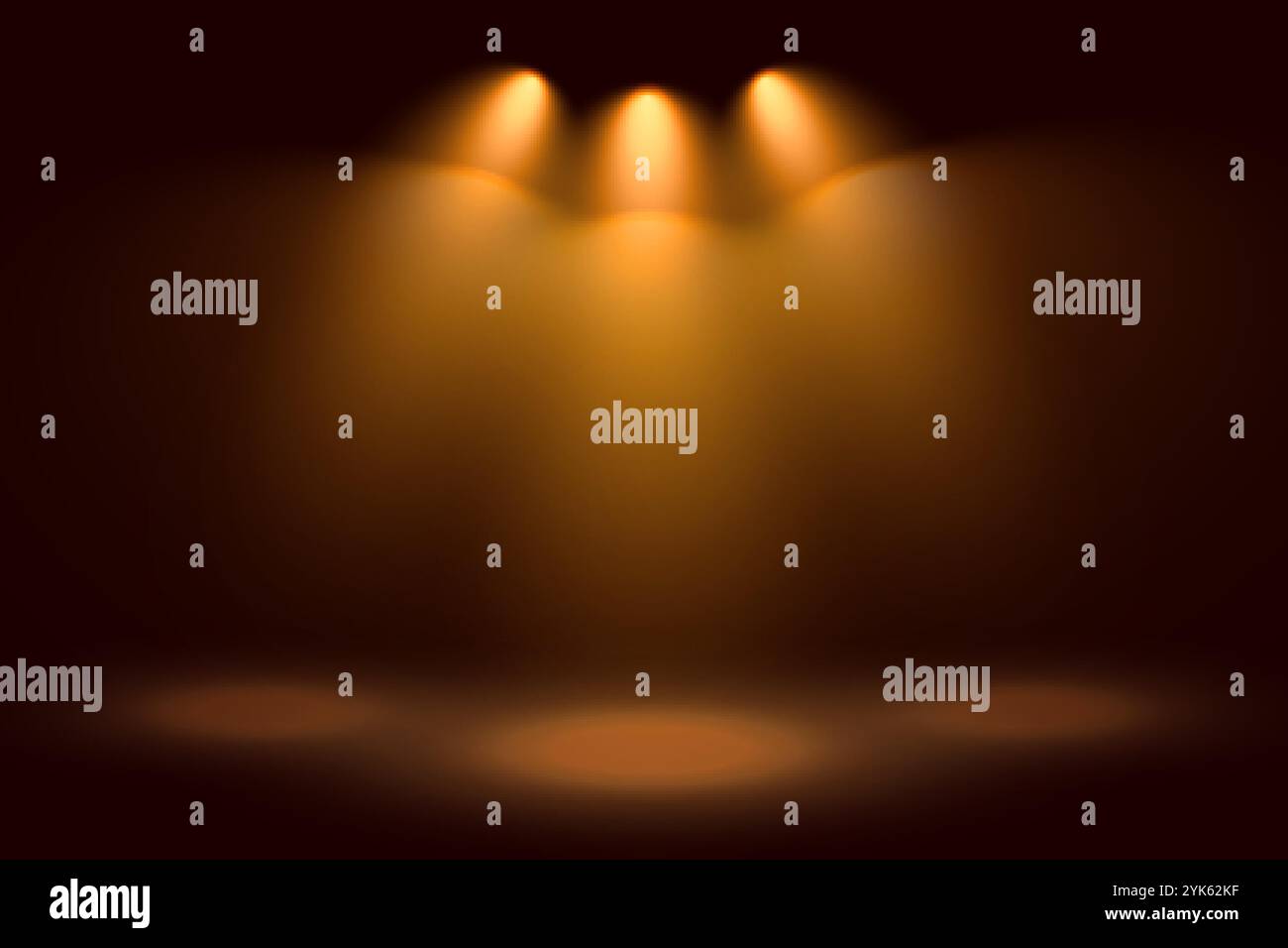 golden three spotlights and stage background design Stock Vector Image ...