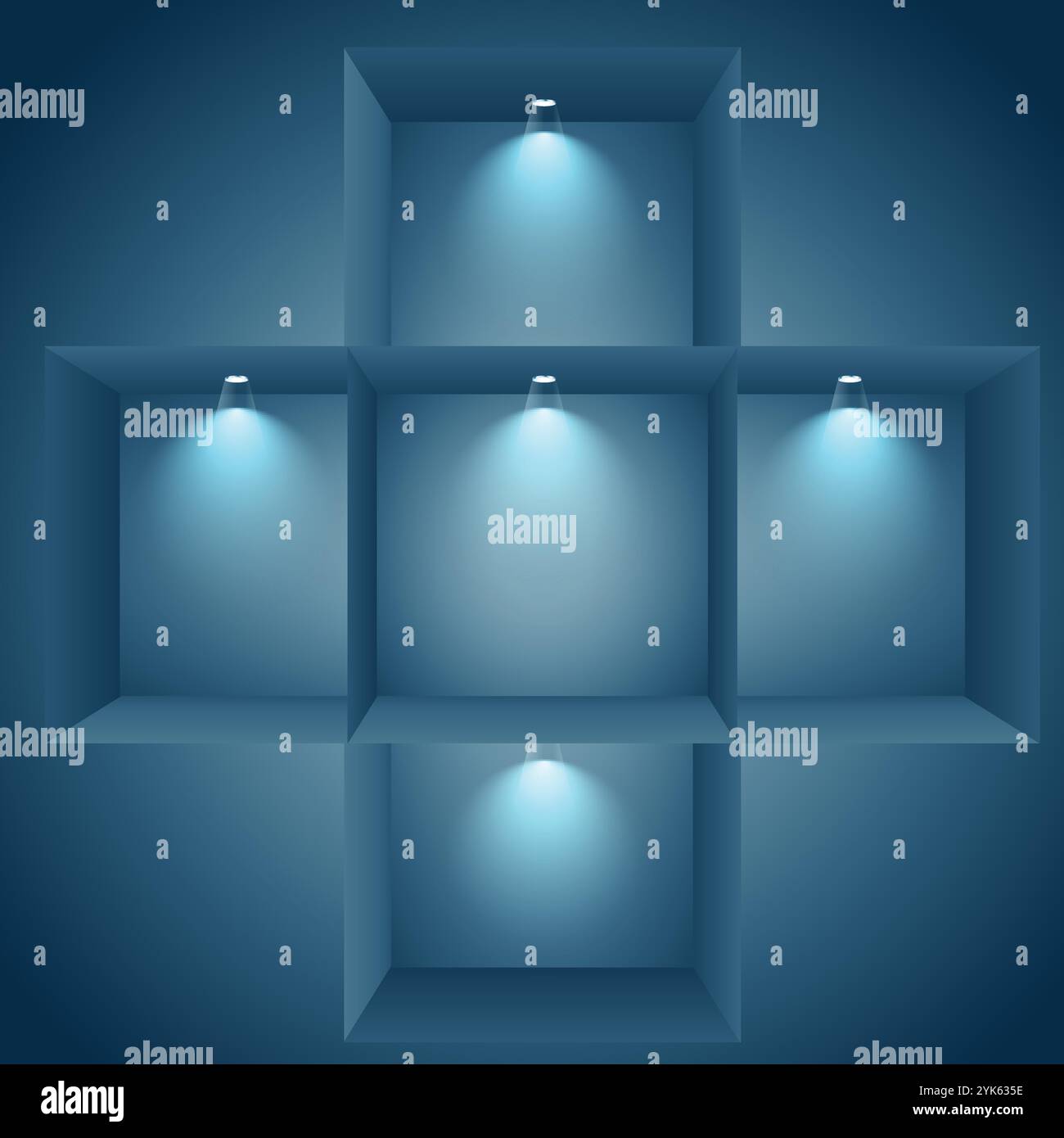 multiple display window with spot lights vector design illustration ...