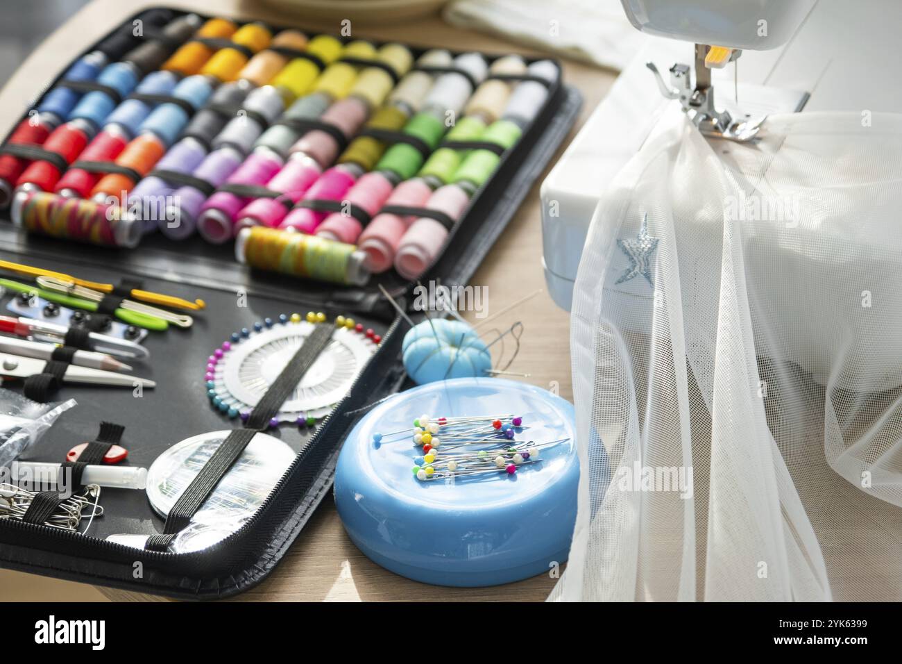 Multi needle sewing machine hi-res stock photography and images - Alamy