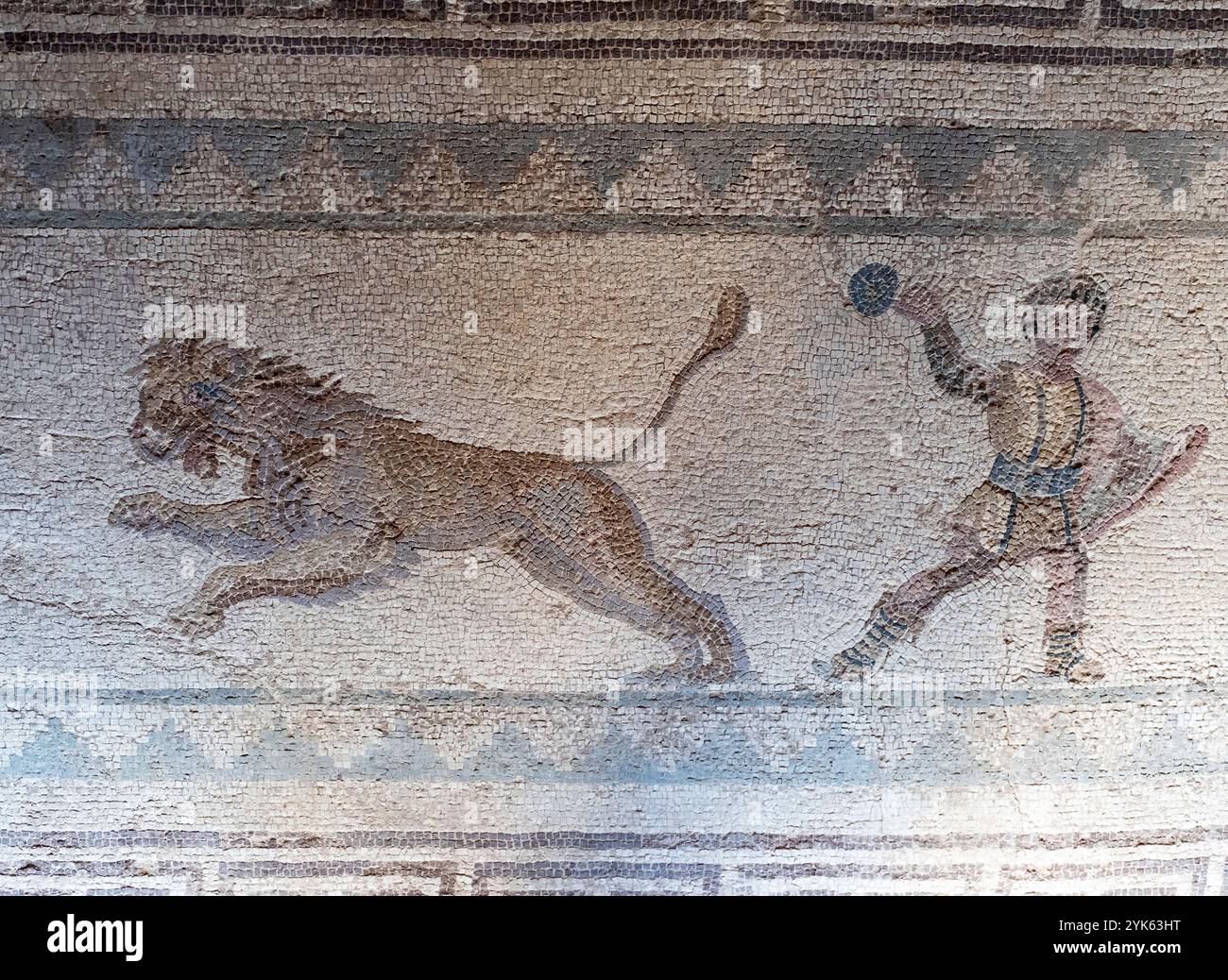 Hunter throwing and charging lion hi-res stock photography and images ...