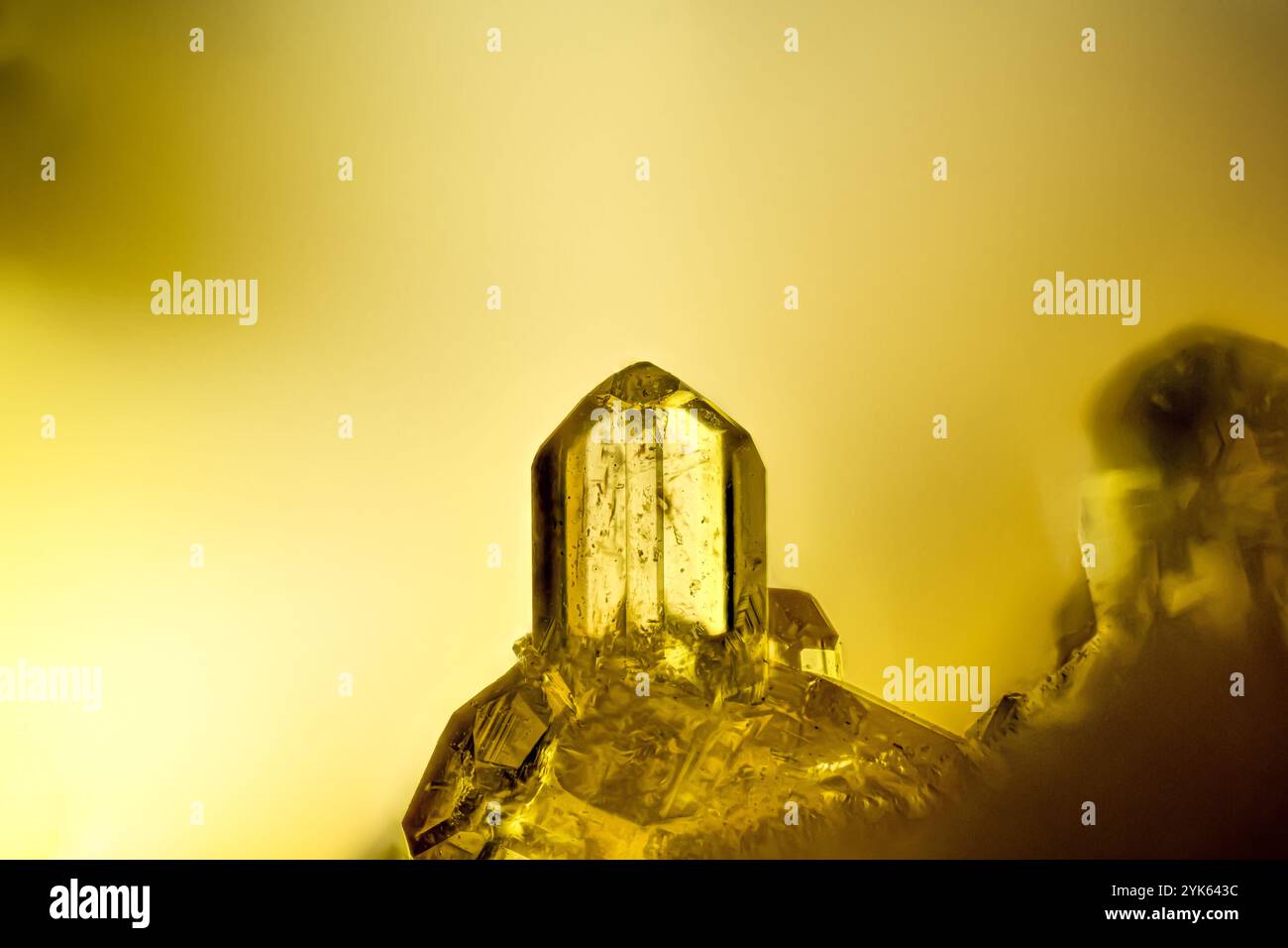 Backlit green Vesuvianite crystal. Specimen from Jeffrey Mine, Val-des ...