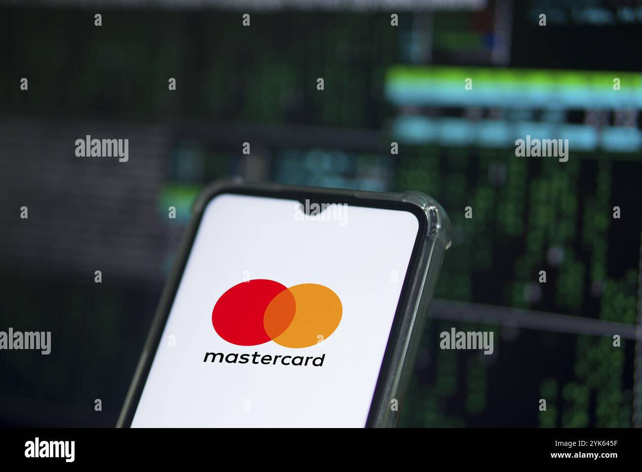 Smart phone with the Mastercard logo that is a brand of credit and ...