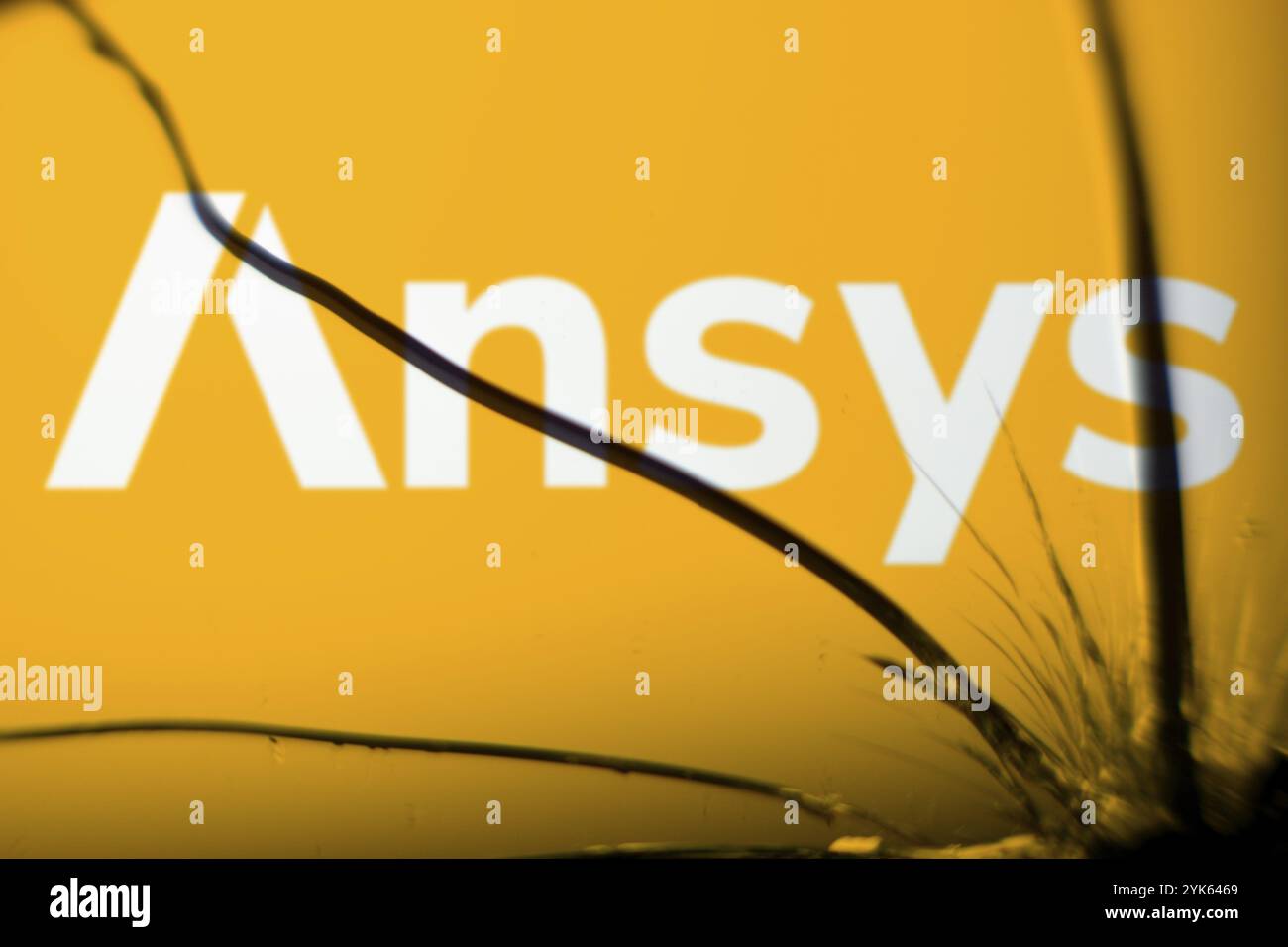 Ansys logo is visible on the broekn glass. Ansys Inc is an american ...