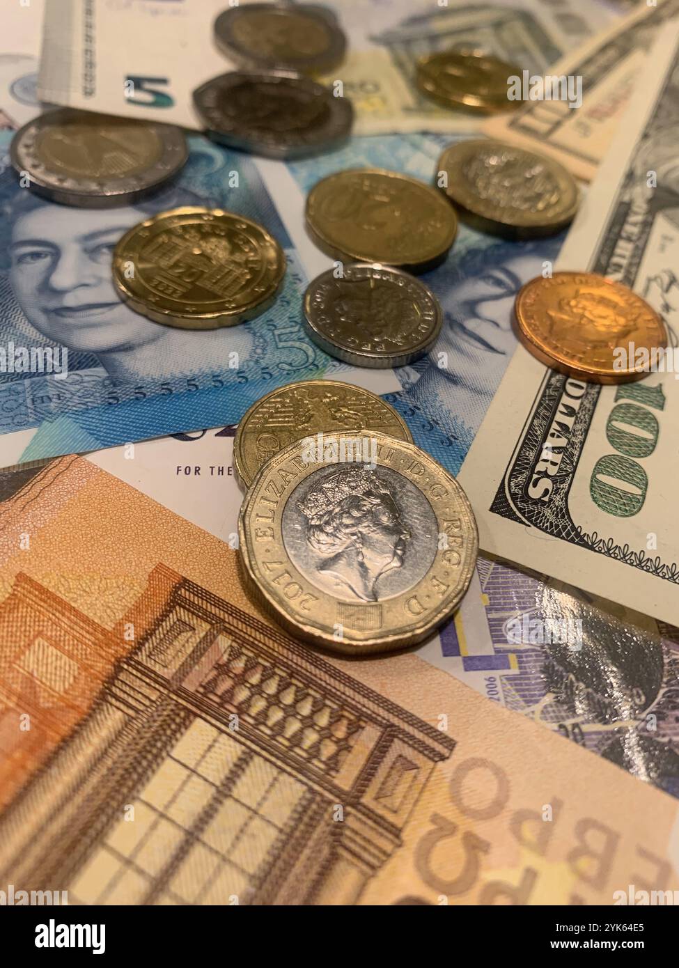 Assorted Global Currency Coins and Banknotes Composition Stock Photo ...