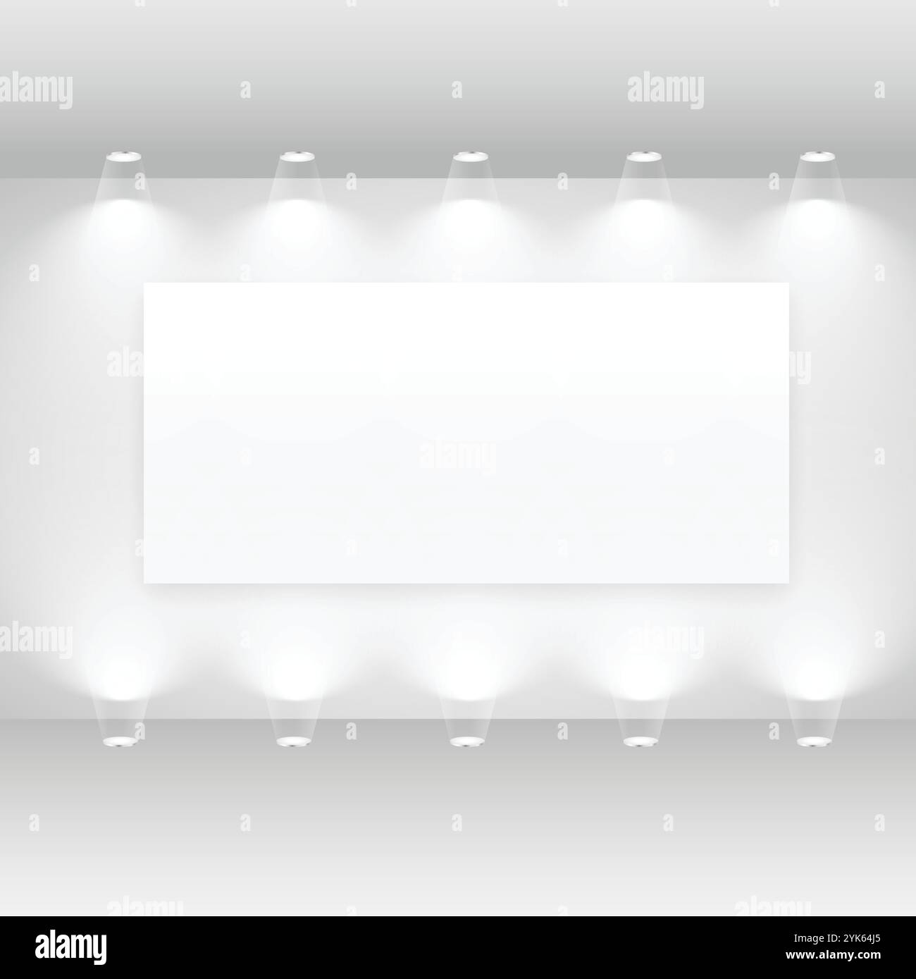 gallery interior with empty frame and lights Stock Vector Image & Art - Alamy