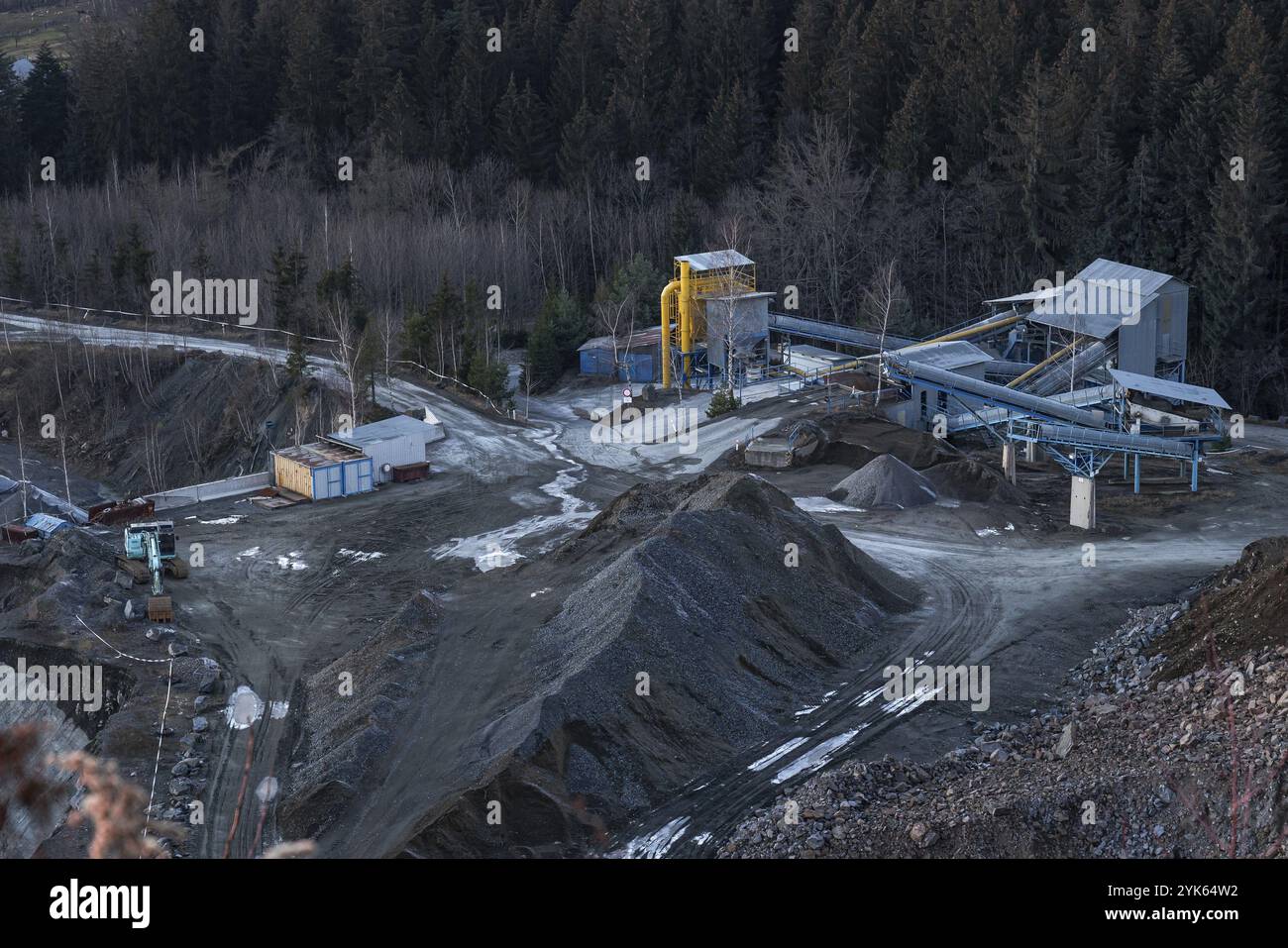 Mining in a granite quarry Sloupno, Czech republic Stock Photo - Alamy