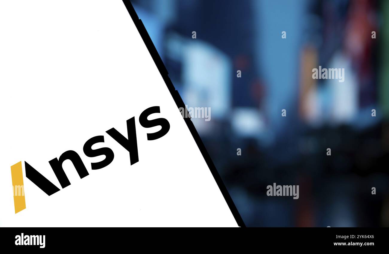 Ansys logo is displayed on smartphone. Ansys Inc is an american ...