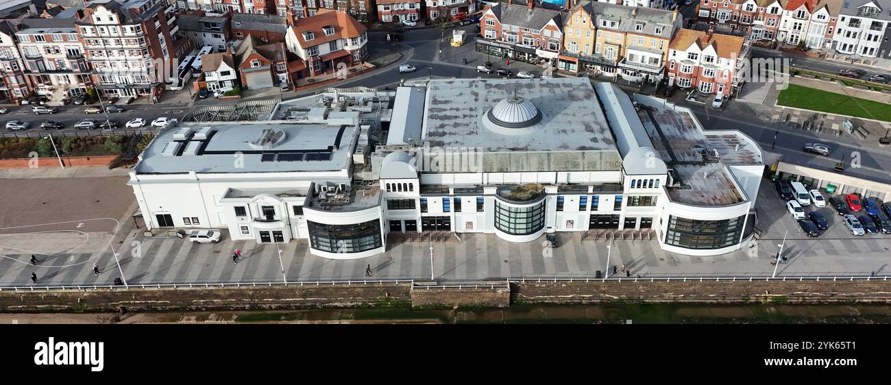 aerial view of bridlington Spa and bridlington south bay seafront East ...
