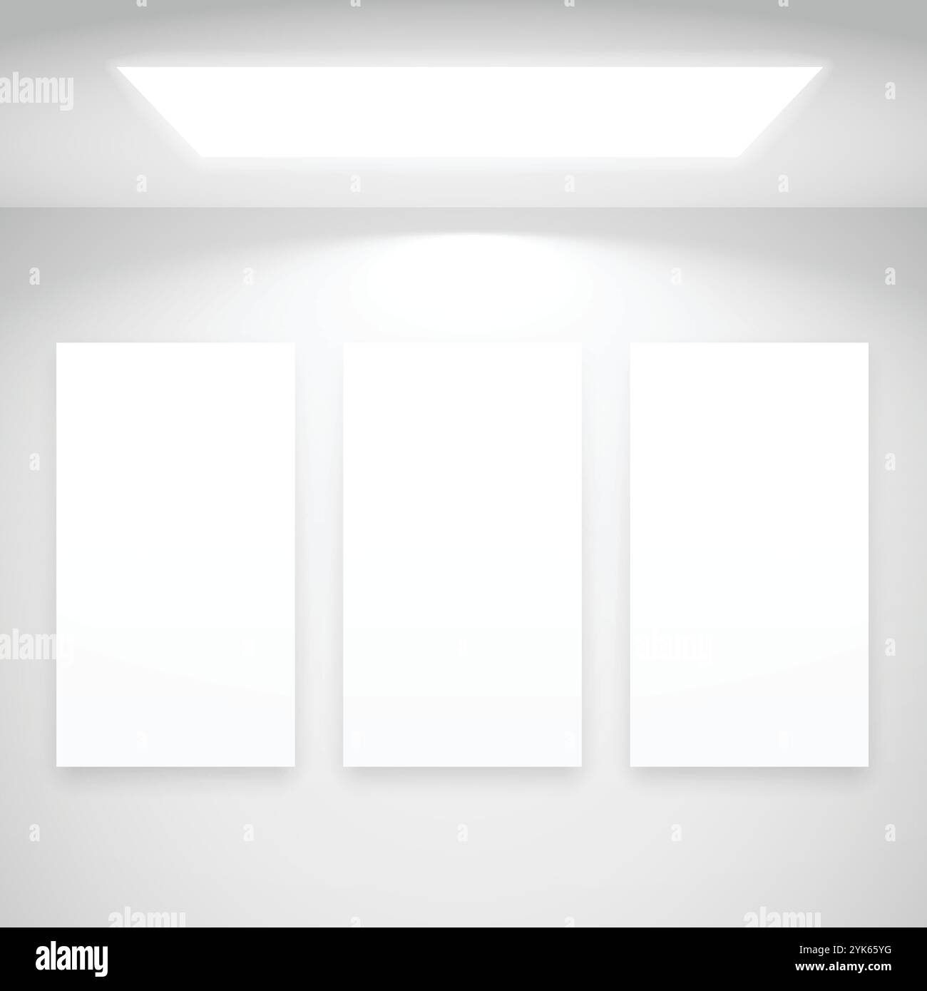 gallery interior with empty frame and lights Stock Vector Image & Art - Alamy