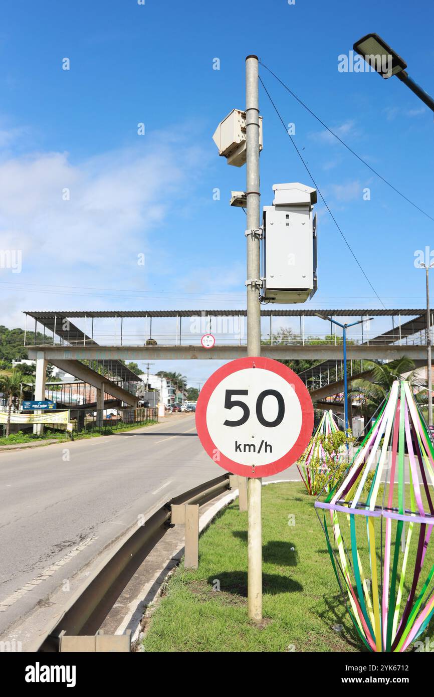 gandu, bahia, brazil - june 24, 2024: view of a radar for controlling ...
