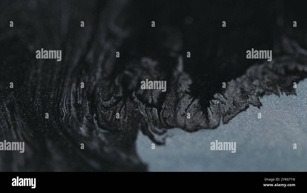 Pigment splashing. Glitter particles water. Gel flows. White black ...