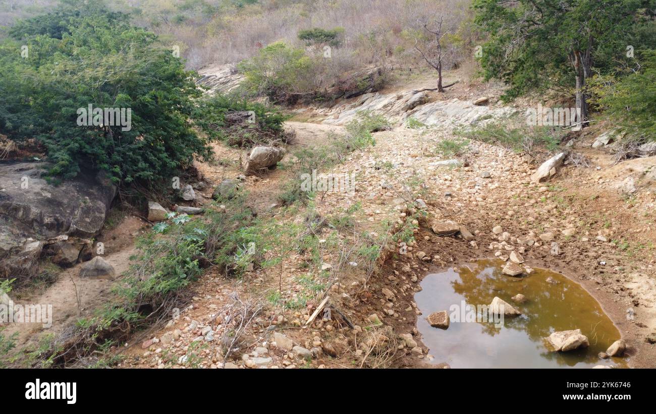 anage, bahia, brazil - june 26, 2024: view of a dry river in the rural ...