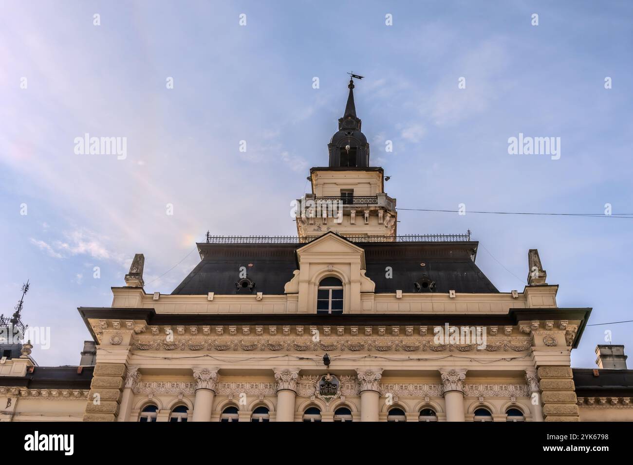 A panoramic city view of Novi Sad with its iconic bridge over the ...