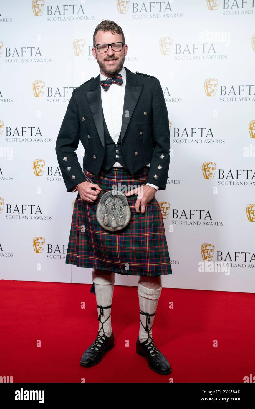 JJ Chalmers arriving at the BAFTA Scotland Awards at DoubleTree by ...