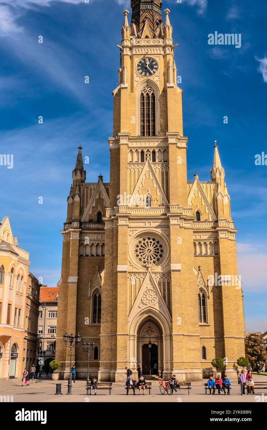 A panoramic city view of Novi Sad with its iconic bridge over the ...