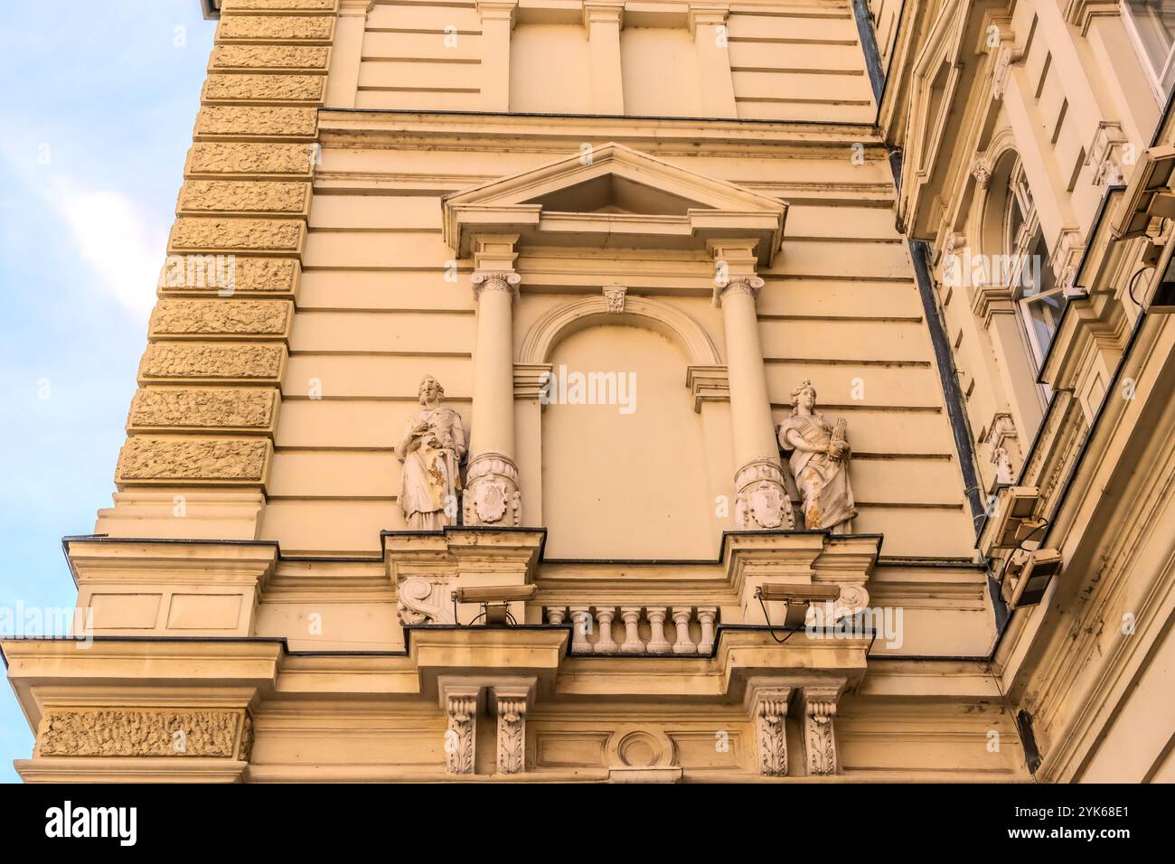 A panoramic city view of Novi Sad with its iconic bridge over the ...