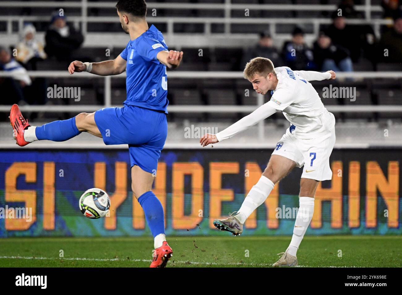 Helsinki, Finland. 17th Nov, 2024. Oliver Antman of Finland shoots and ...