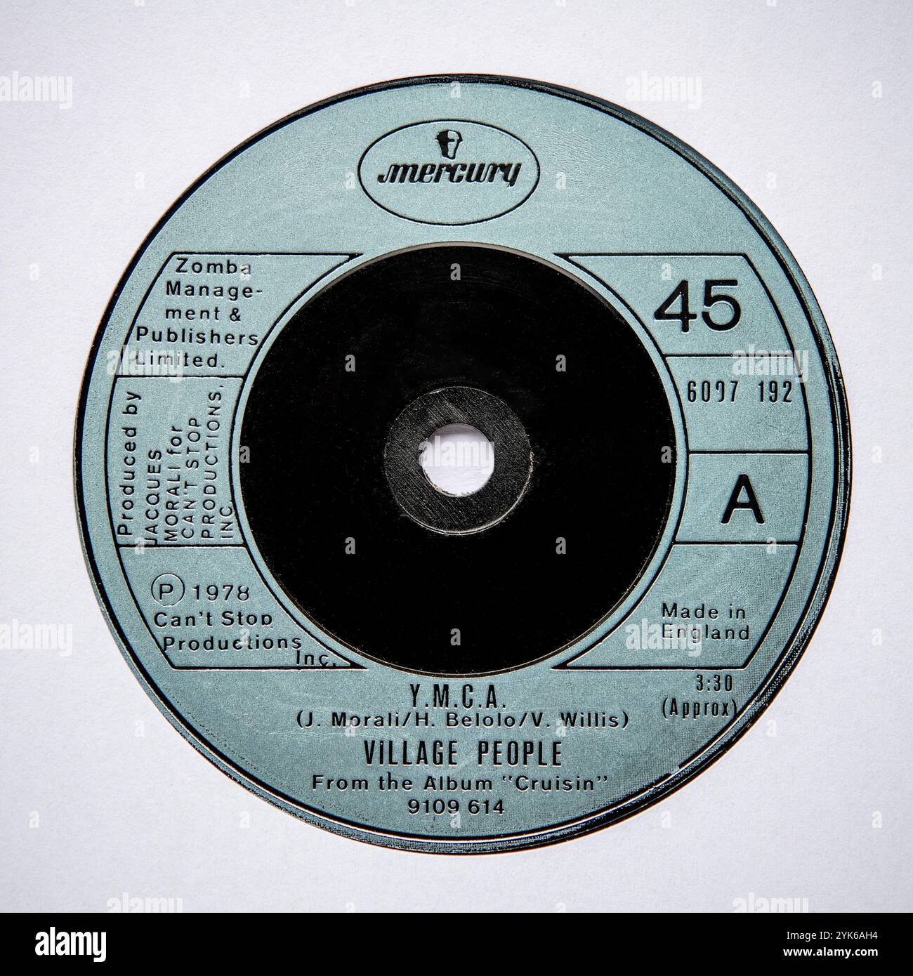 Centre label of the seven inch single version of YMCA by the Village ...