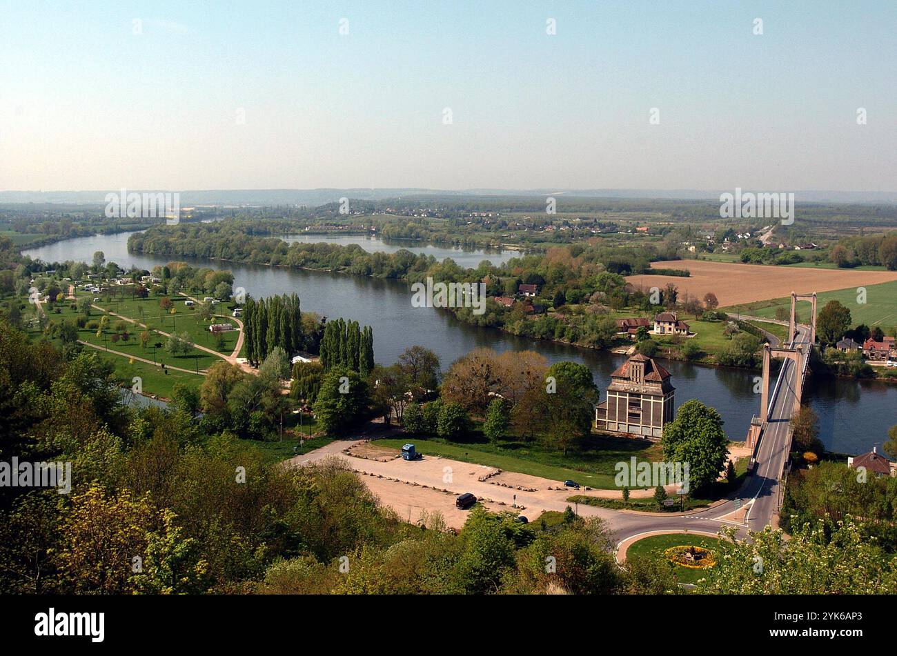 View from Chateau Gaillard built by Richard the Lionheart in 1197 Stock ...