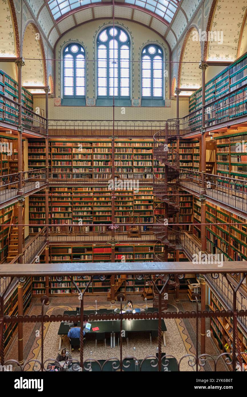 The Cuypers research library viewed from the balcony in the Rijksmuseum ...