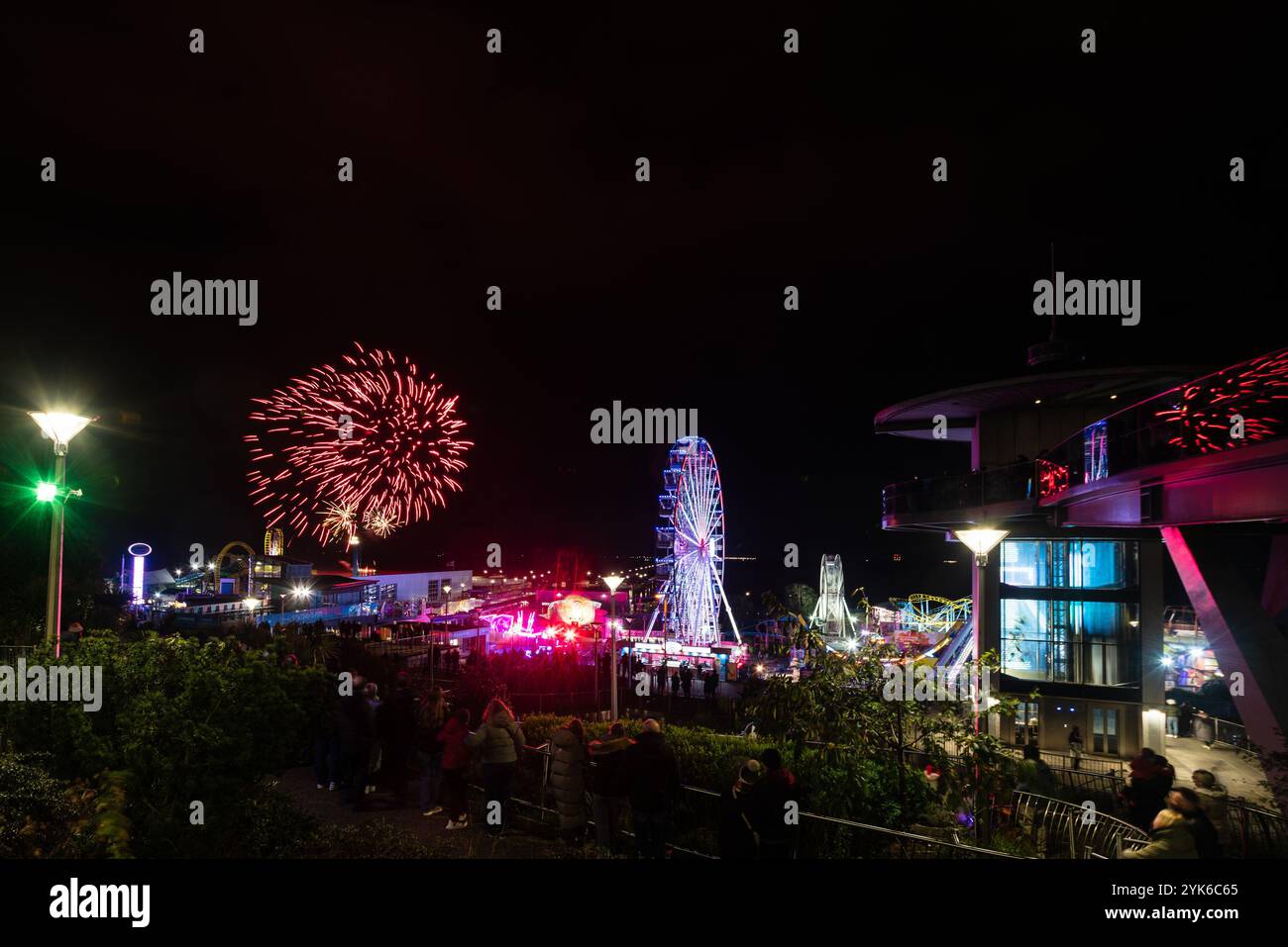 Fireworks displays at Southend on Sea, Essex, UK, with the fireworks ...