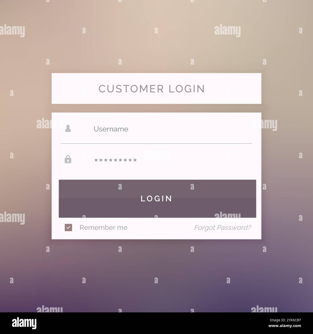 minimal login form template design for website and applications Stock ...