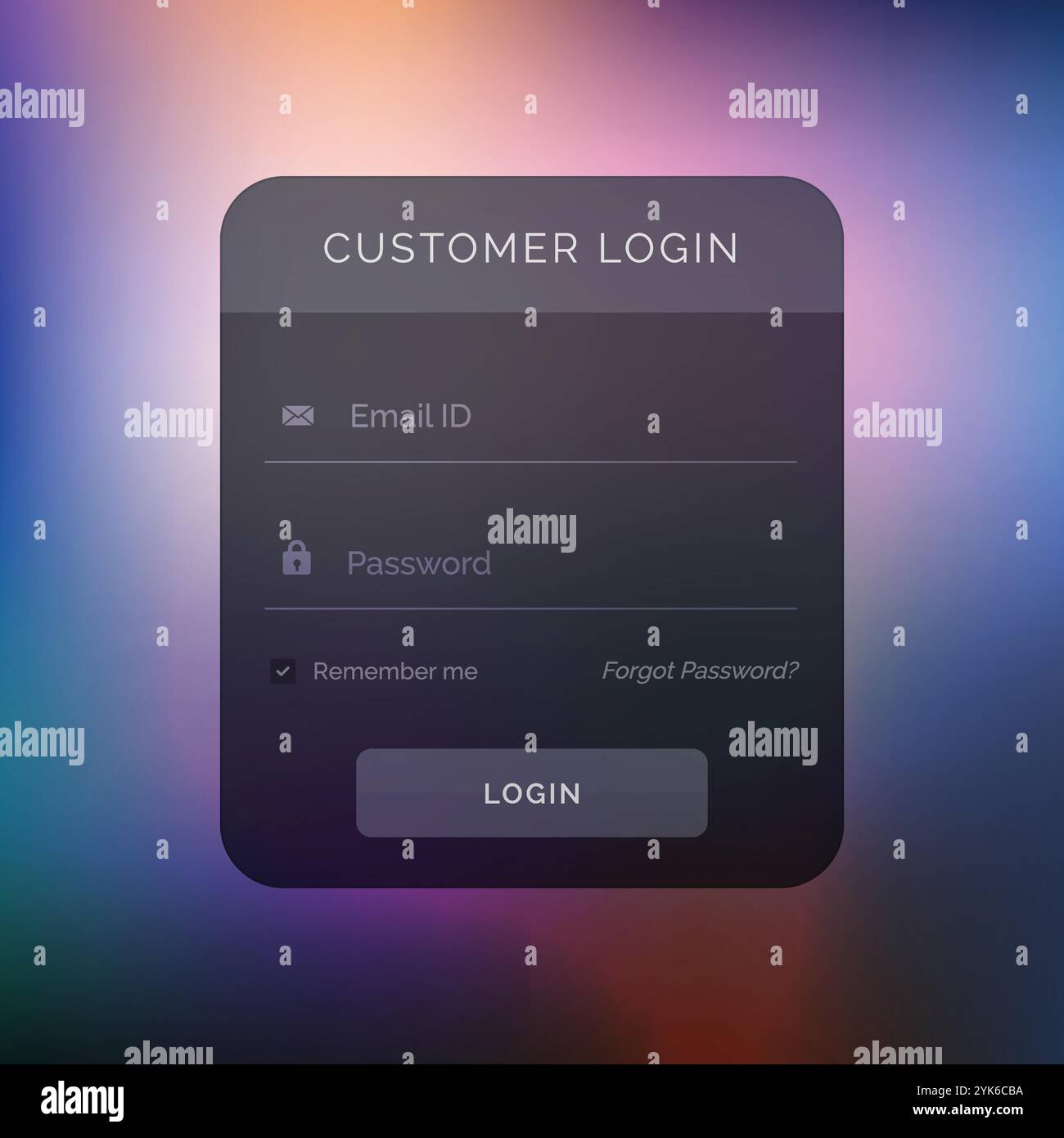 dark user interface design for login template Stock Vector Image & Art ...
