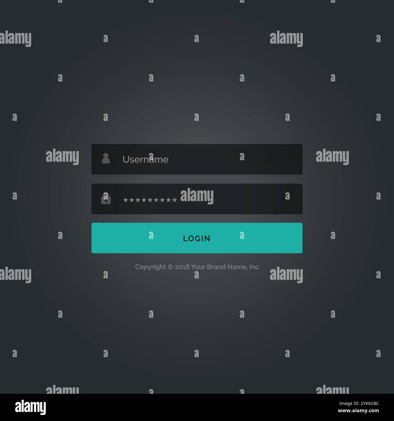 dark login form template design with username and password details Stock Vector Image & Art - Alamy