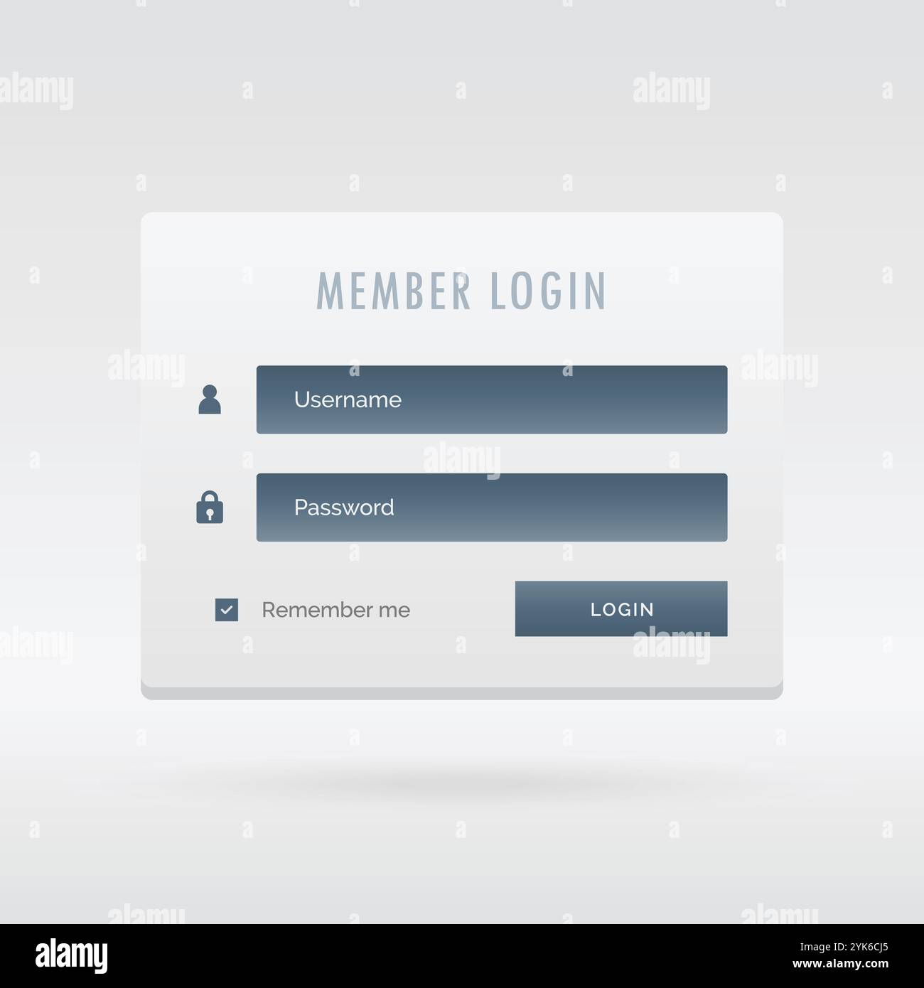 elegant member login form in light user interface Stock Vector Image ...