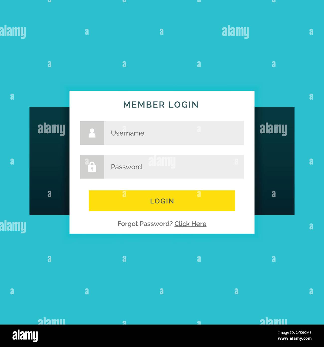 Blue login form template design hi-res stock photography and images - Alamy