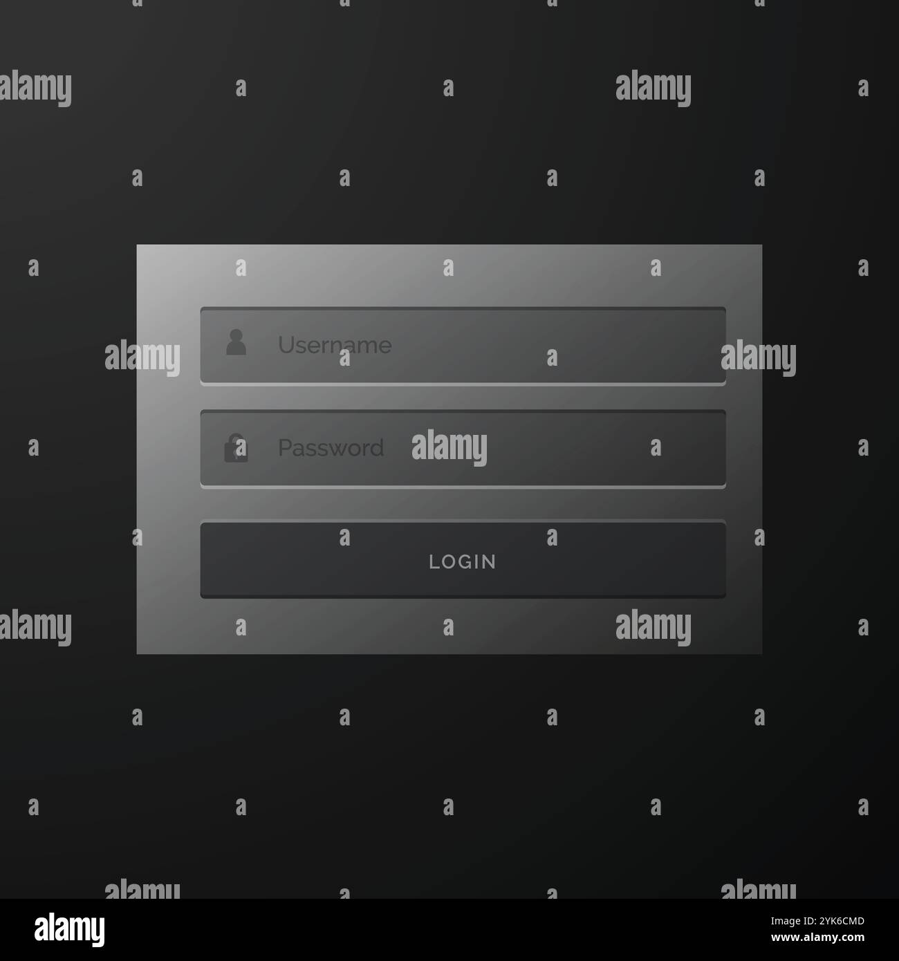 dark black login form user interface template design Stock Vector Image ...