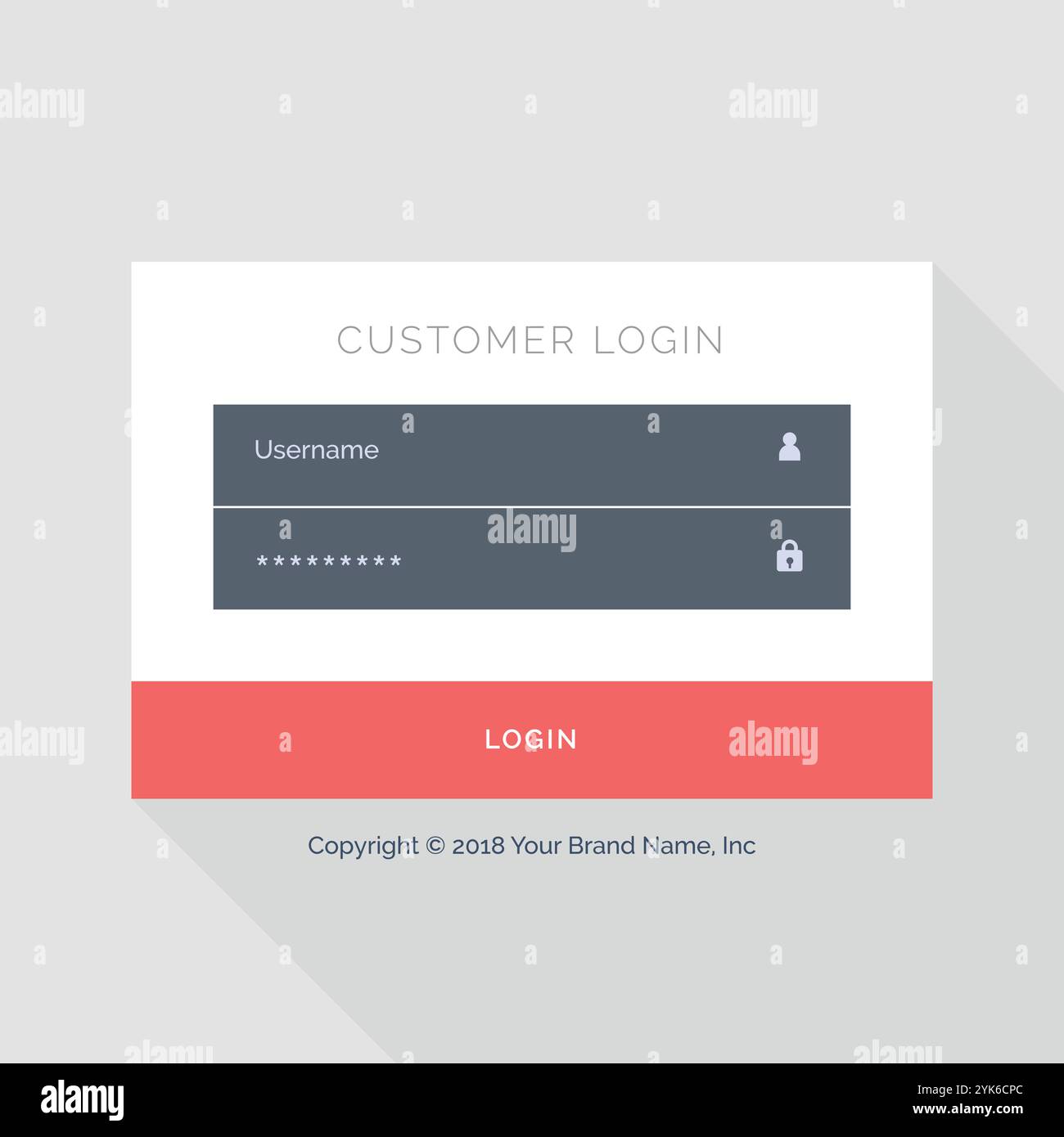 flat white login form UI template design Stock Vector Image & Art - Alamy