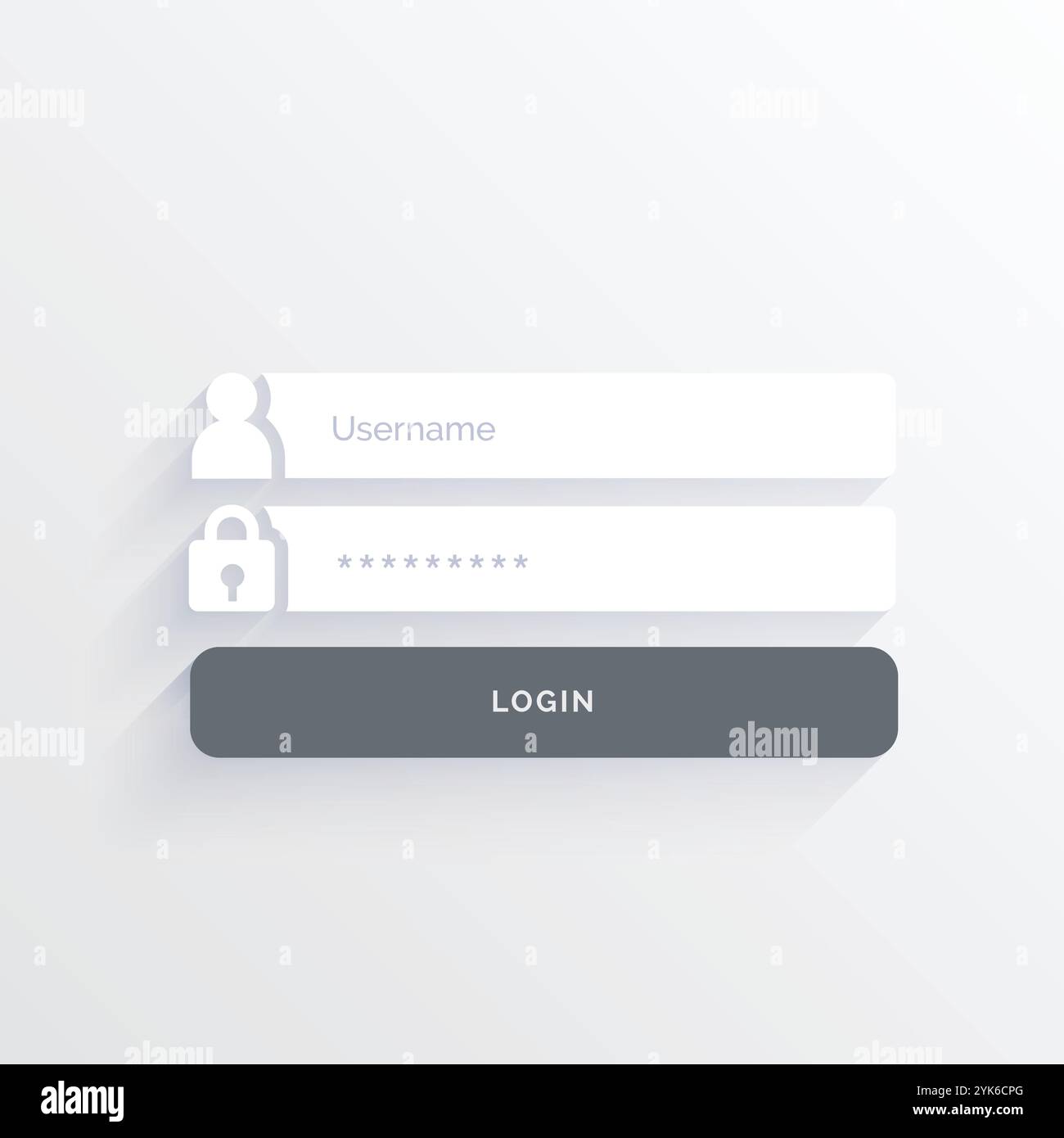 minimal user interface login form design with shadows Stock Vector ...