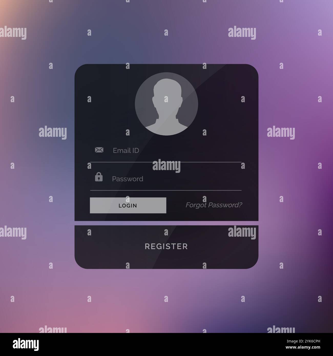 dark login UI design template Stock Vector Image & Art - Alamy
