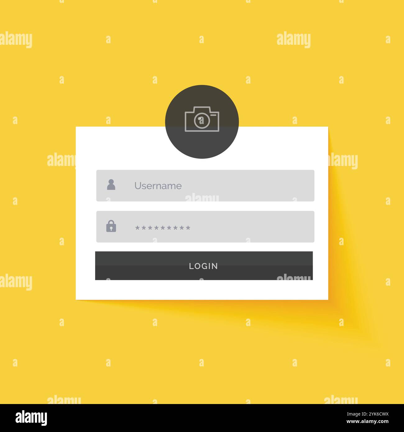 yellow login form template design background Stock Vector Image & Art ...