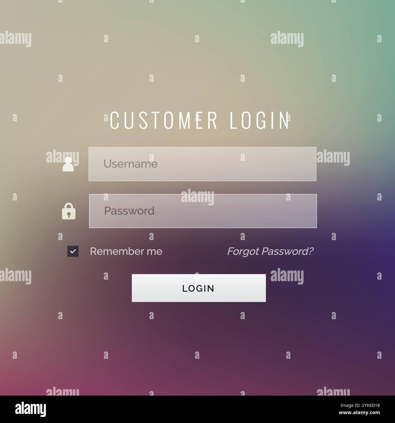 great customer login form design on blur background Stock Vector Image & Art - Alamy