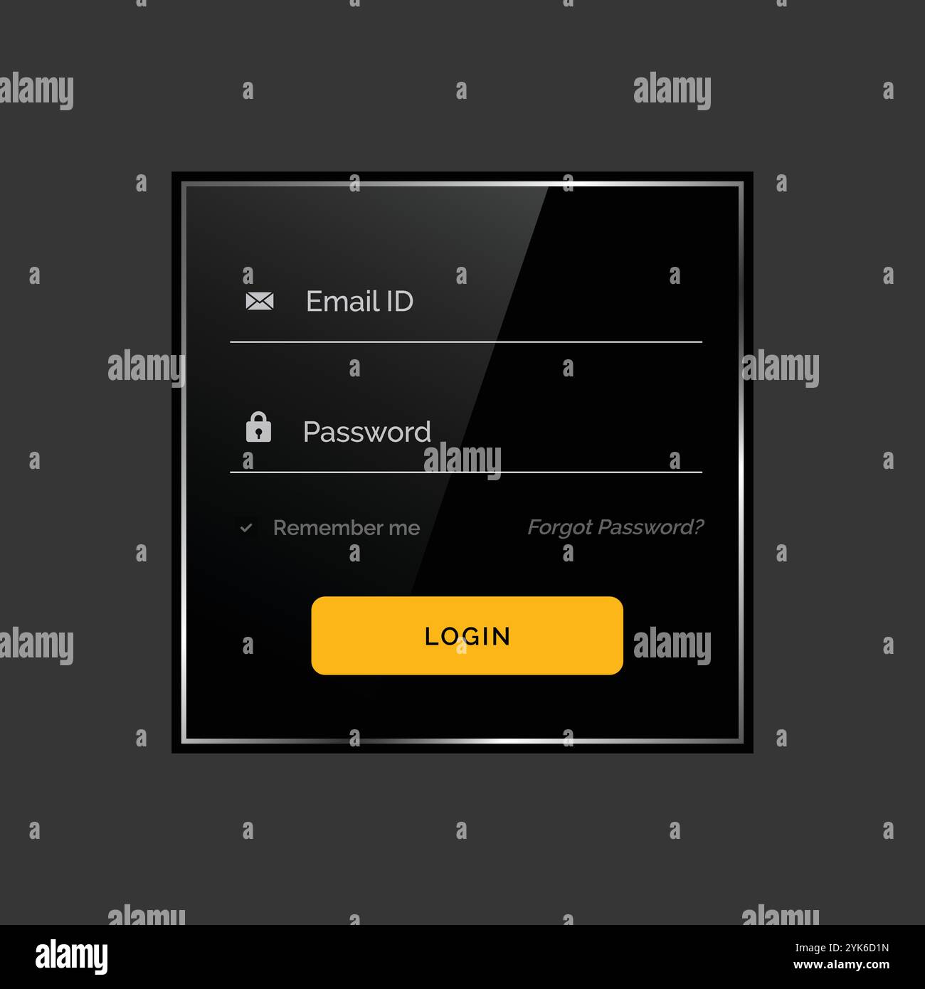 dark shiny login form ui template design Stock Vector Image & Art - Alamy