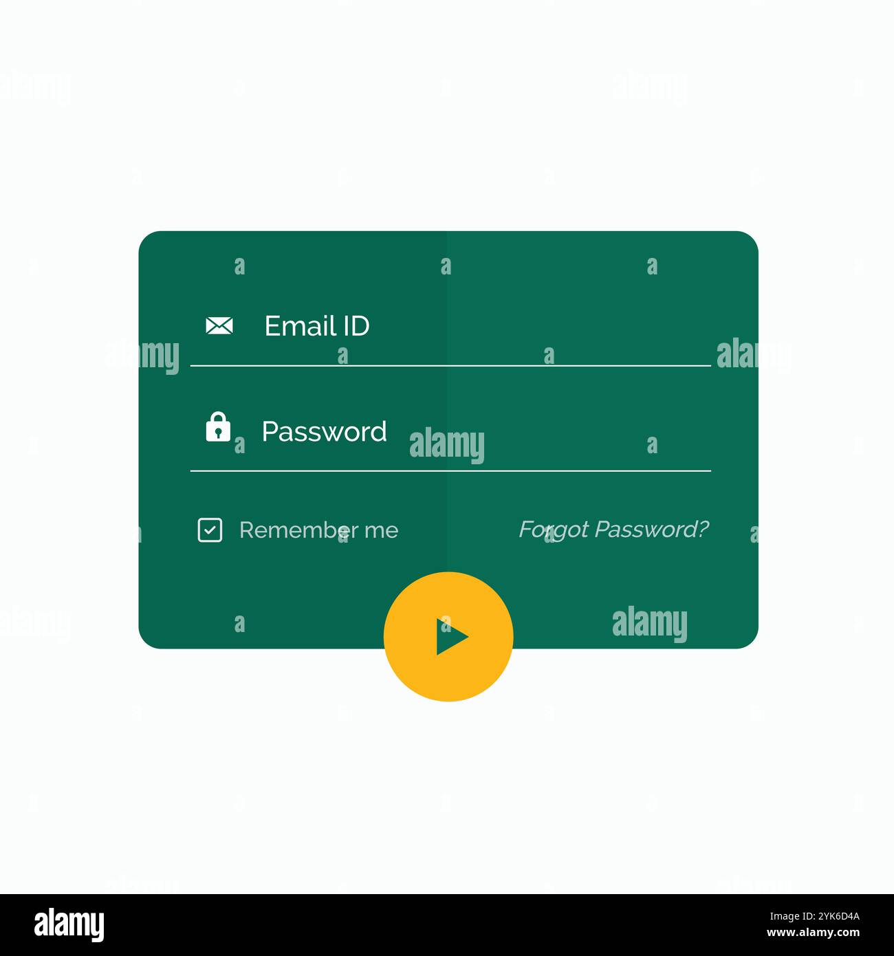 Creative login form ui template Cut Out Stock Images & Pictures - Alamy