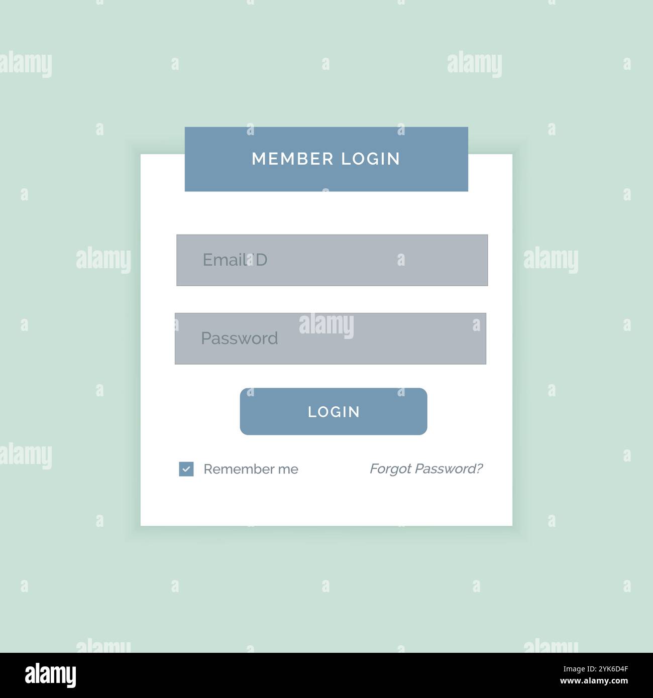 minimal white login form design template Stock Vector Image & Art - Alamy