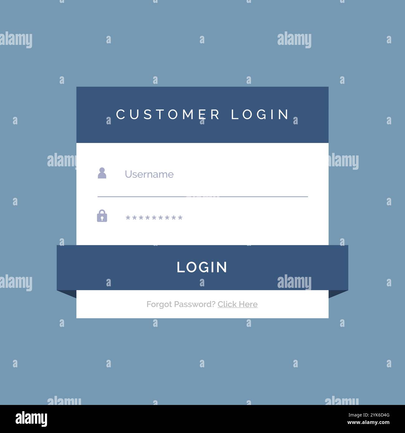 Blue login form template design hi-res stock photography and images - Alamy