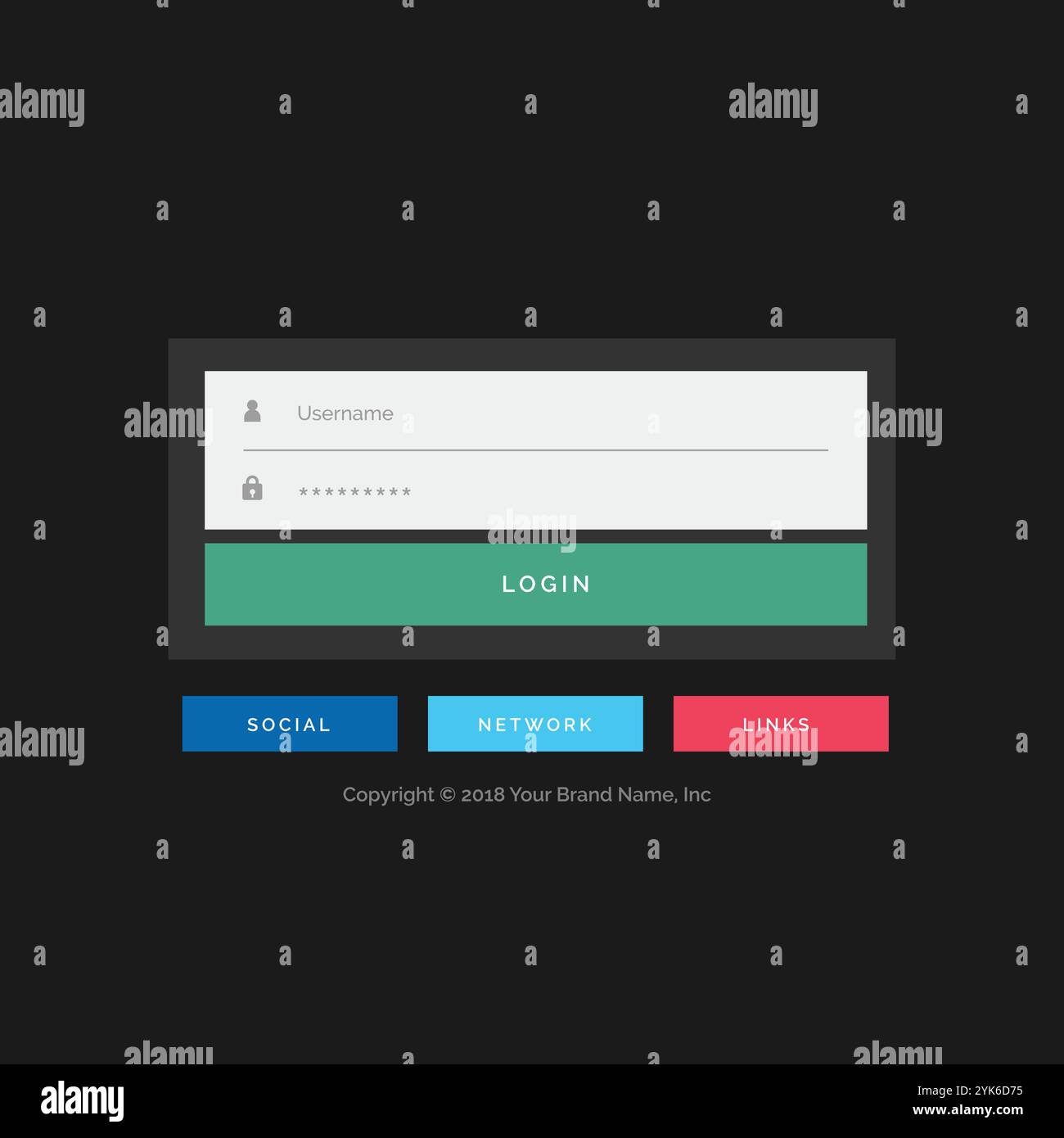 Flat login form design hi-res stock photography and images - Alamy