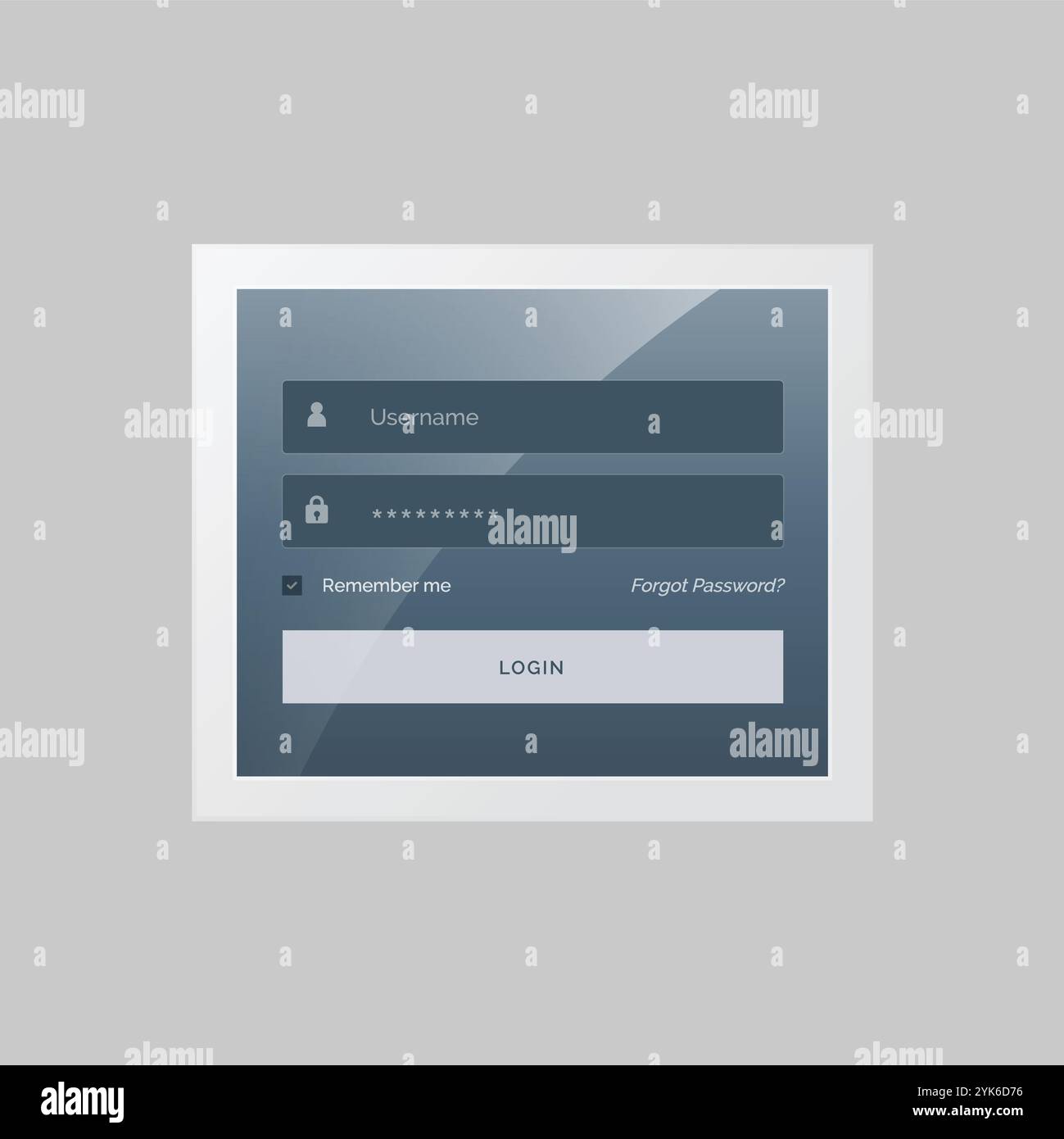 Blue login form template design hi-res stock photography and images - Alamy