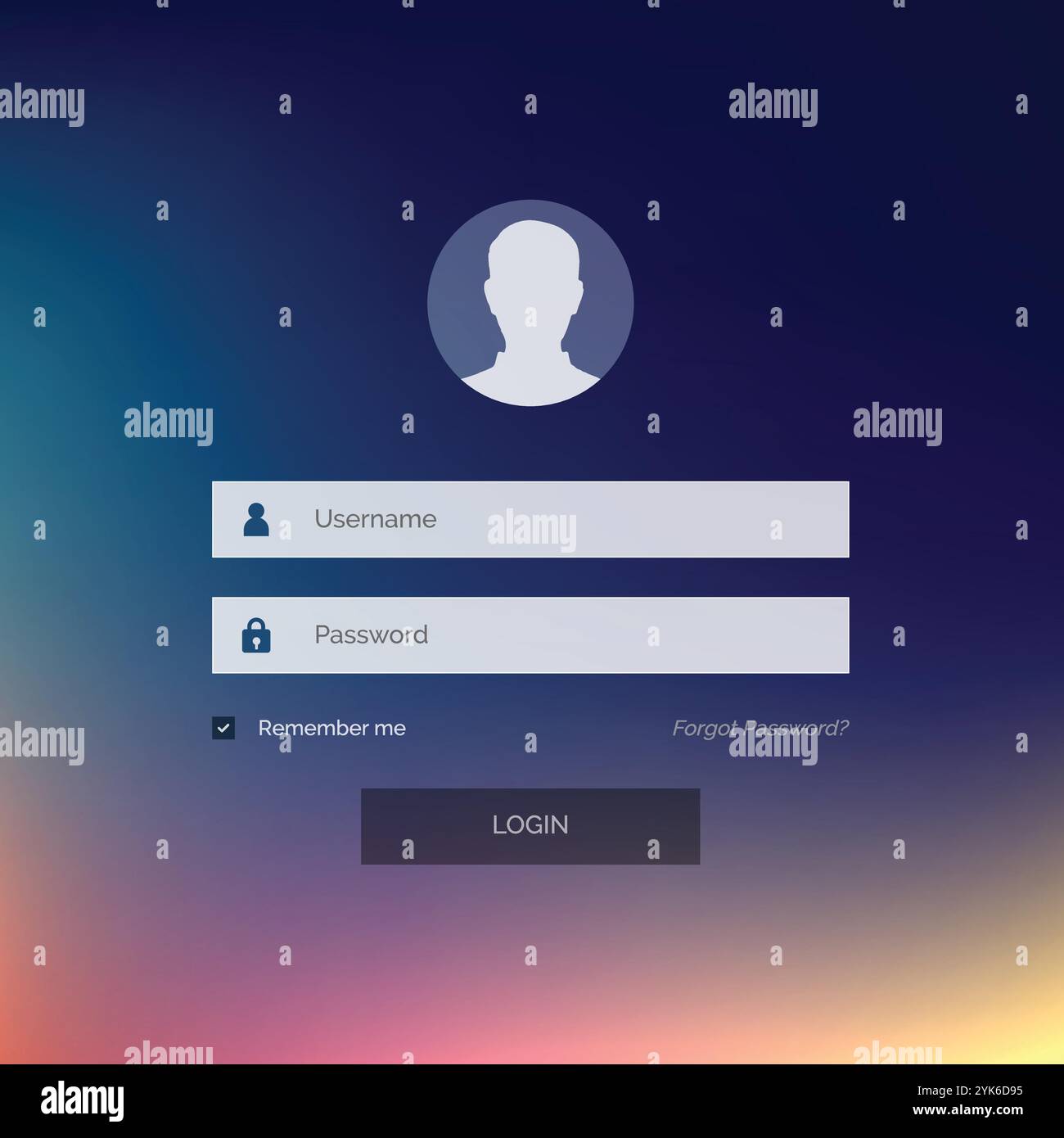 modern login form interface design with username and password Stock Vector Image & Art - Alamy