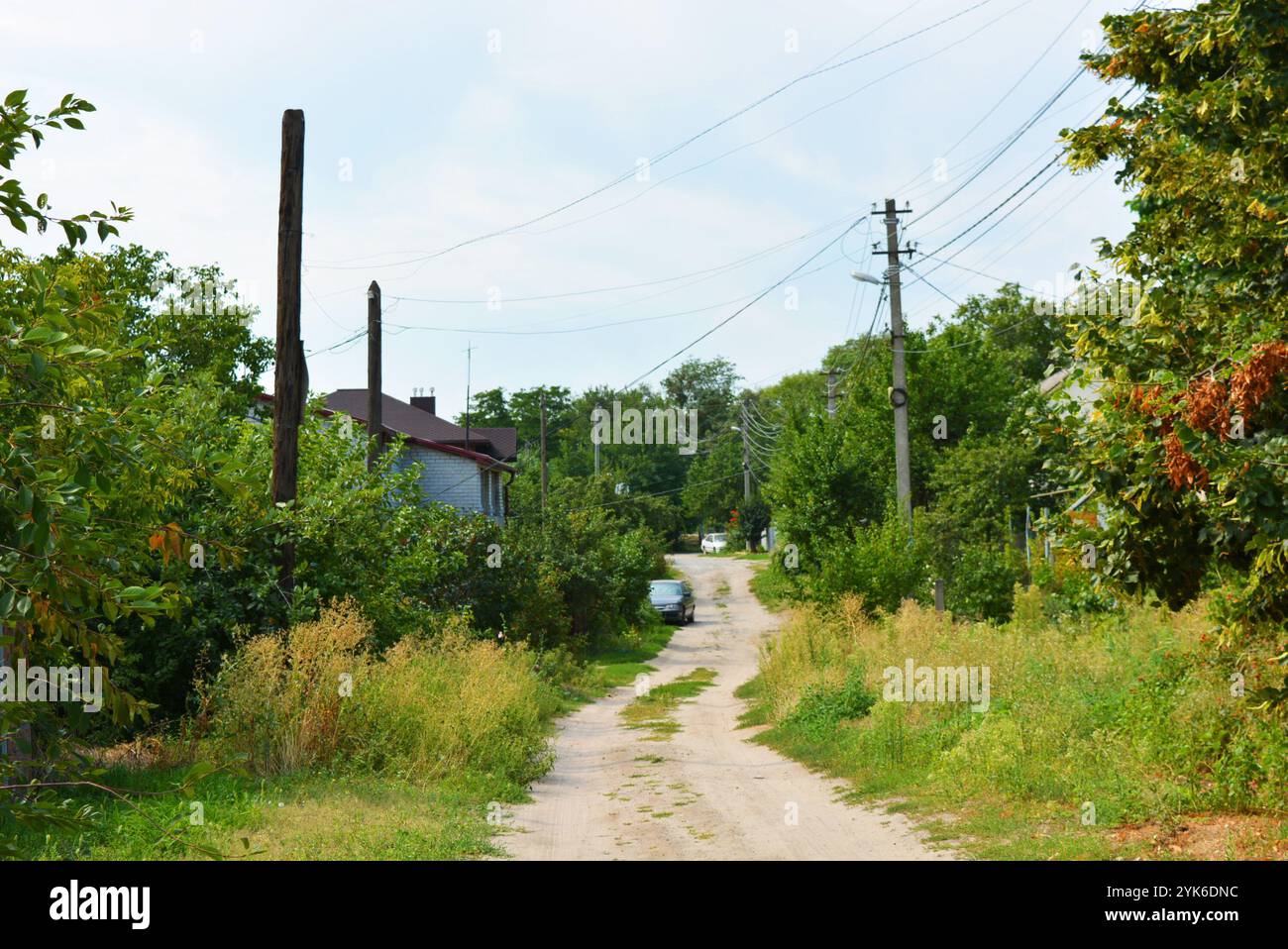 Country road in the village. Country road in the village in summer ...