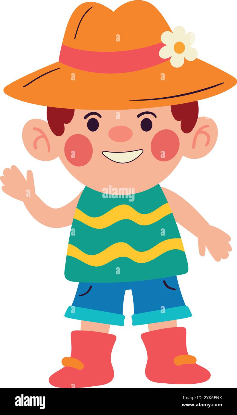 happy boy wearing spring clothes Stock Vector Image & Art - Alamy