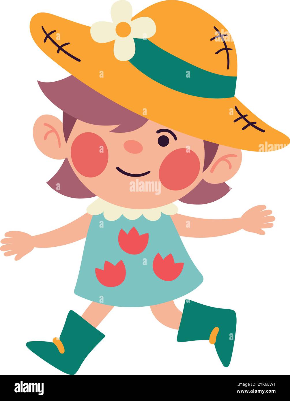 happy girl wearing spring clothes Stock Vector Image & Art - Alamy