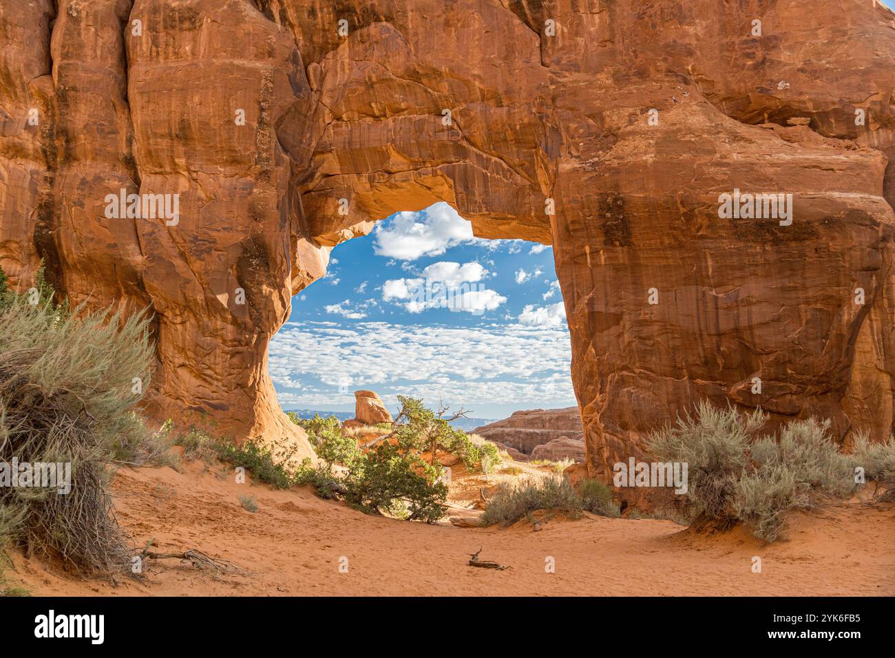 Pine Tree Arch along the Devils Garden trail in Arches National Park in ...