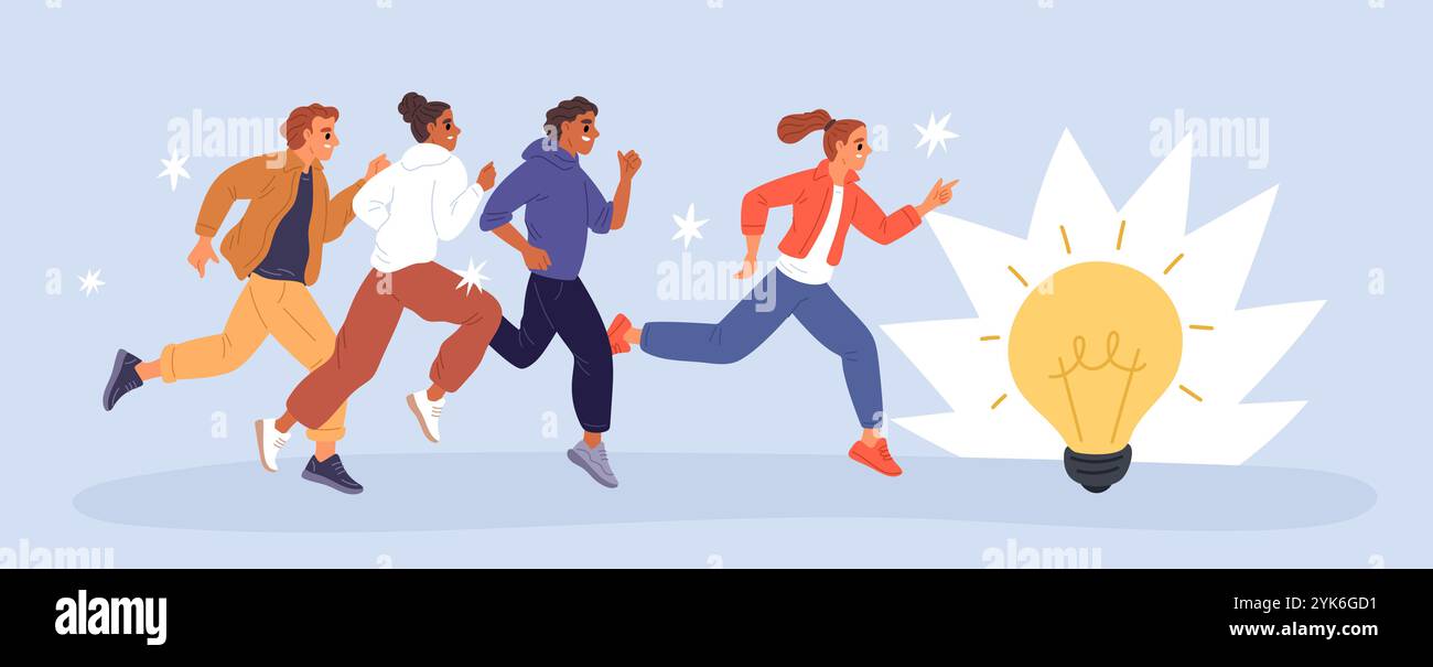 Man chasing woman cartoon hi-res stock photography and images - Alamy