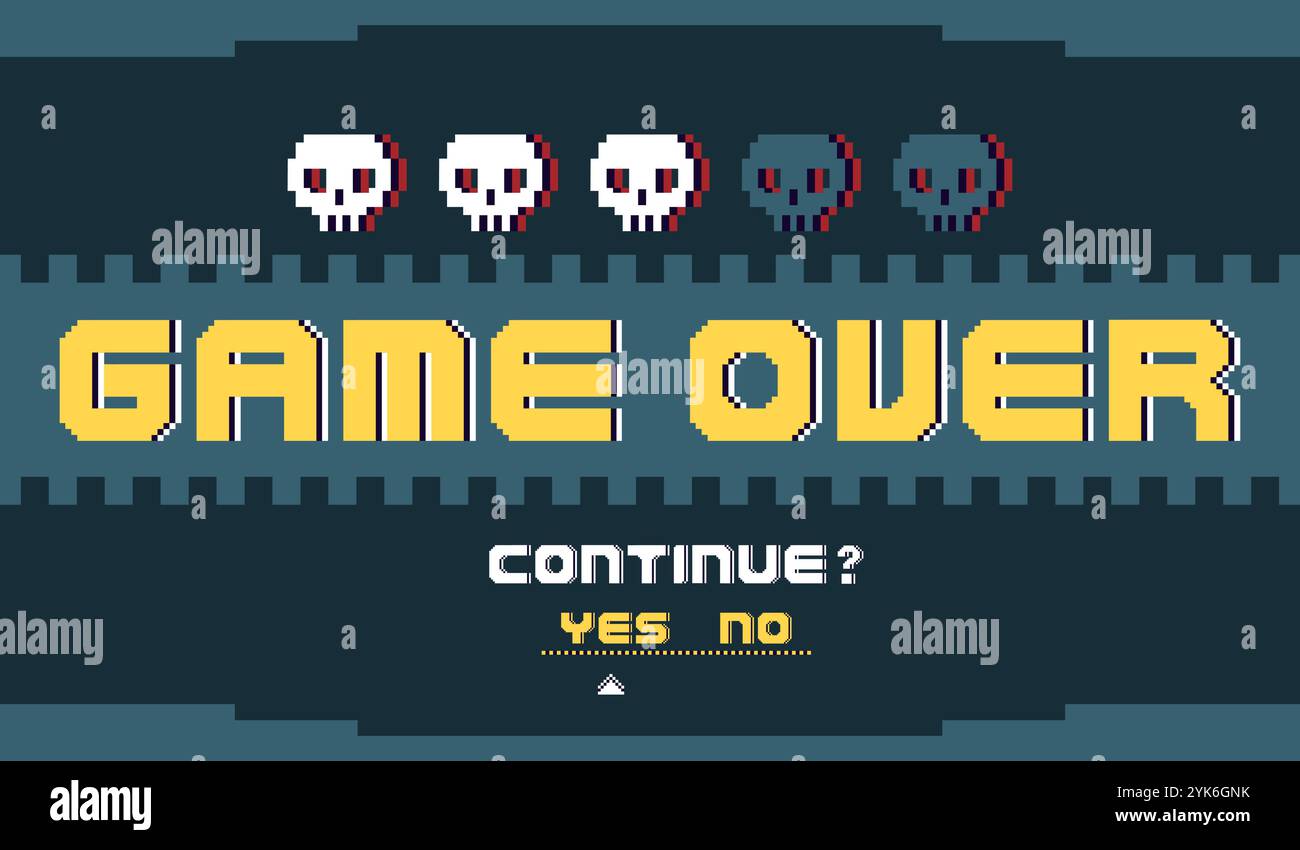 Retro video gaming screen. Pixel art 8 bit design. Retro arcade style ...