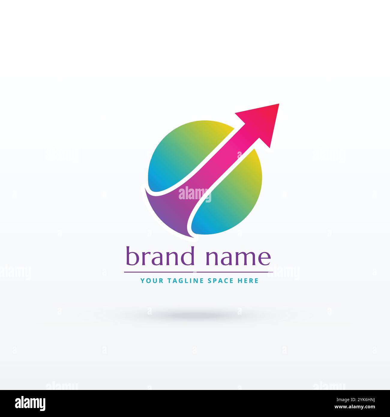 circle with arrow pointing upward showing success logo concept design ...